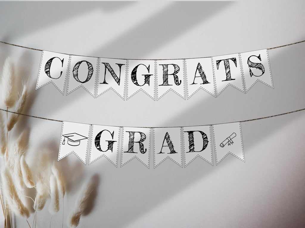 Graduation Congrats Grad Banner Printable Party Decorations