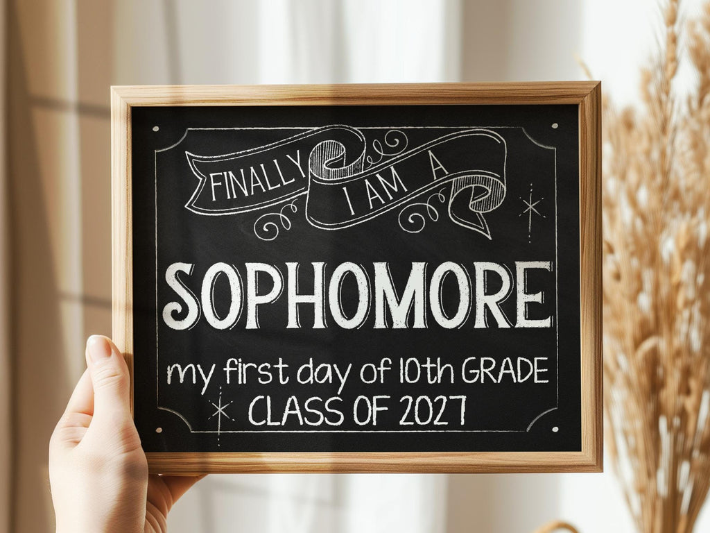 First Day Of Sophomore Year Class Of 2027 10th Grade Sign PRINTABLE Ch