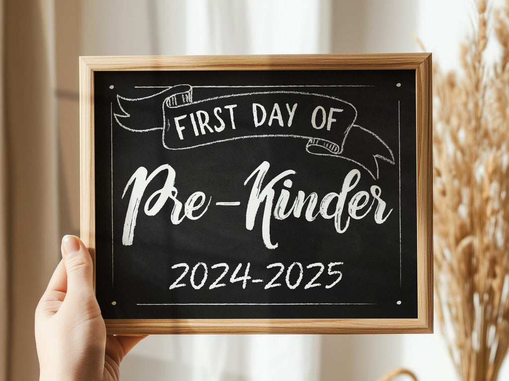 First Day Of Pre K Sign Printable Chalkboard 2024