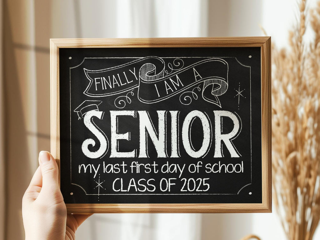First Day Of Senior Year Class Of 2025 Sign 12th Grade PRINTABLE Last