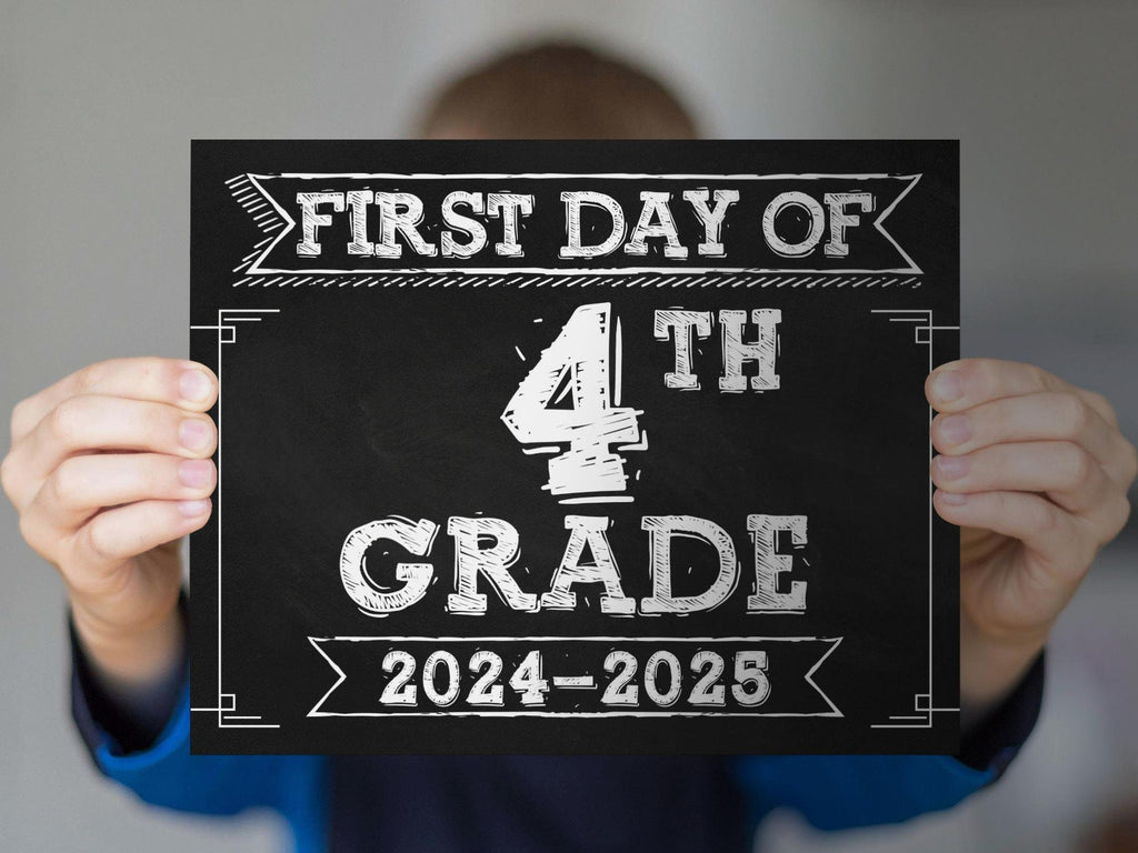 First Day Of 4th Grade Sign PRINTABLE Fourth Grade Sign School Sign 1s