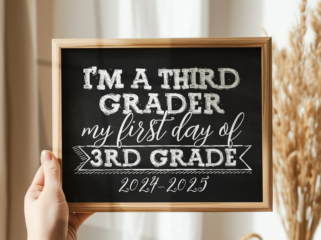 First Day Of Third Grade Sign 3rd Grade Sign PRINTABLE 1st Chalkboard