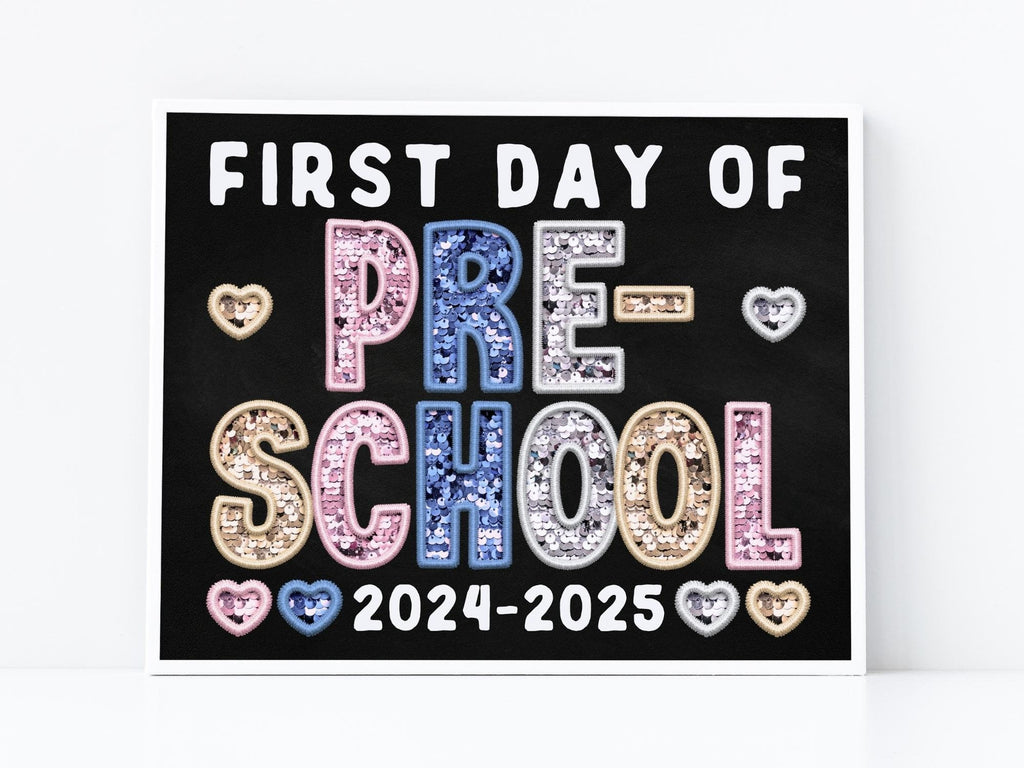 First Day Of Preschool PRINTABLE Sign Chalkboard Back To School Sign P