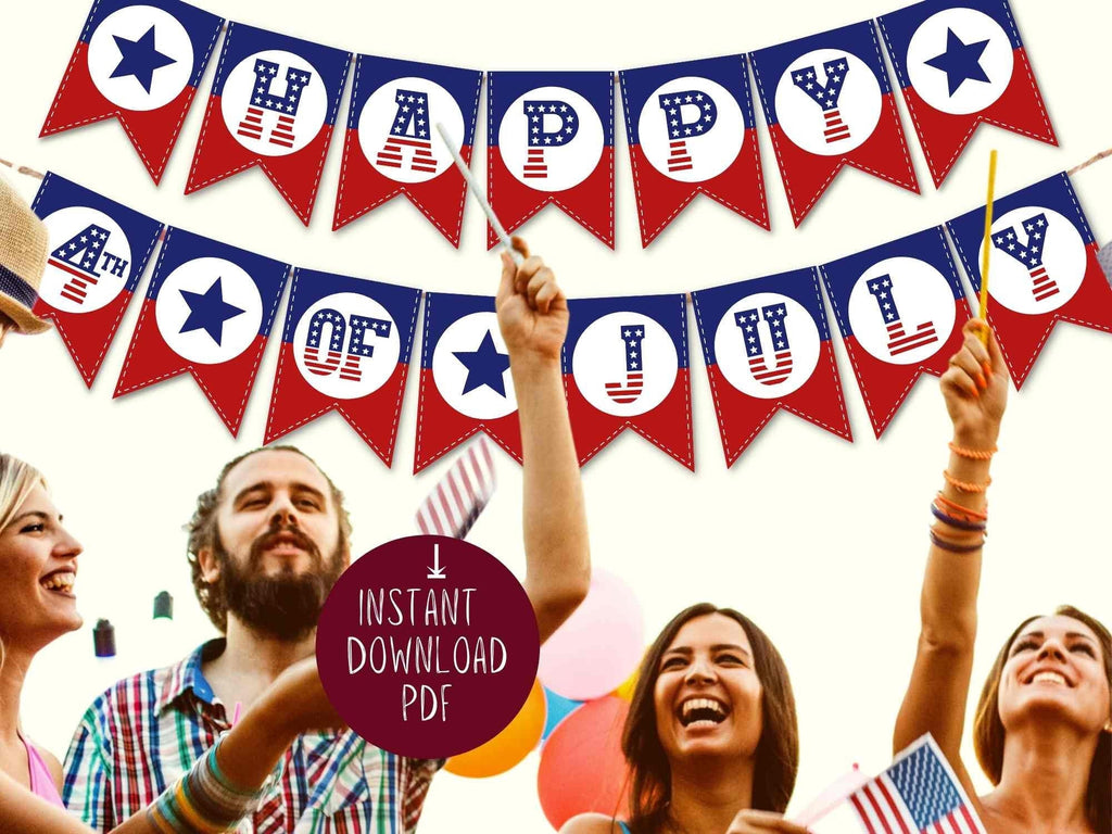 Fourth Of July Banner PRINTABLE Patriotic