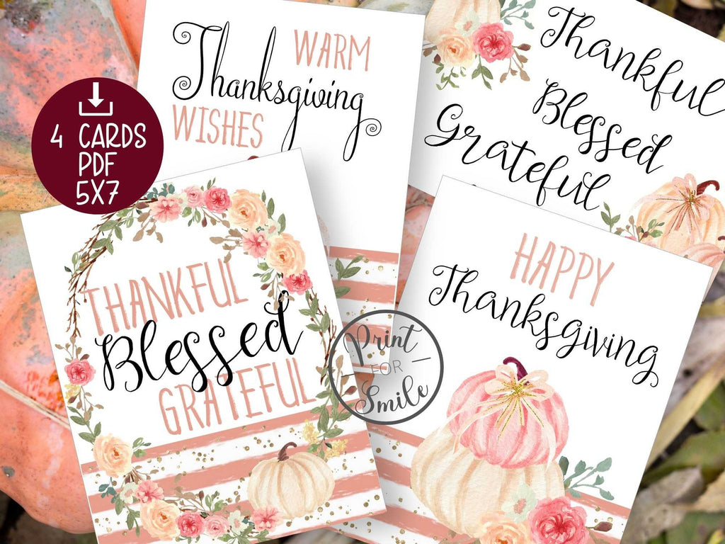 Thanksgiving Cards Set PRINTABLE Happy