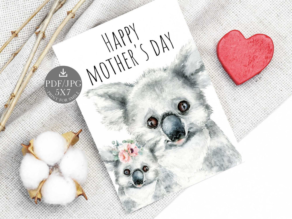 Happy Mother's Day Card Printable Koala
