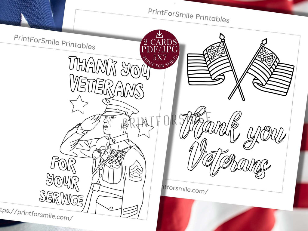 Veterans Day Coloring Card PRINTABLE