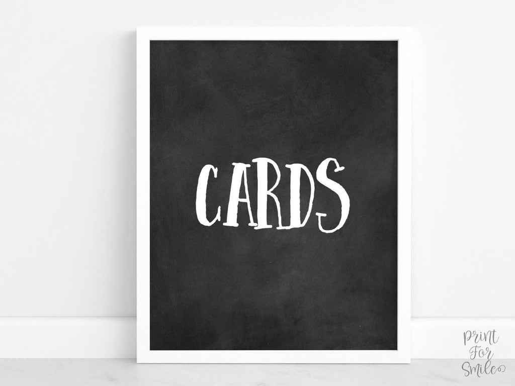 Cards Sign Graduation Sign PRINTABLE Chalkboard, Grad Party Decor, Tab