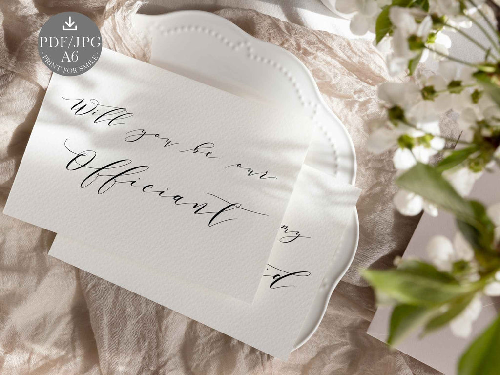 Officiant Proposal Card Will You Be Our Officiant Card Wedding PRINTAB