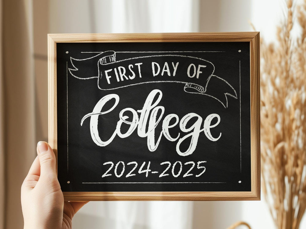 First Day Of College Sign Printable Chalkboard 2024