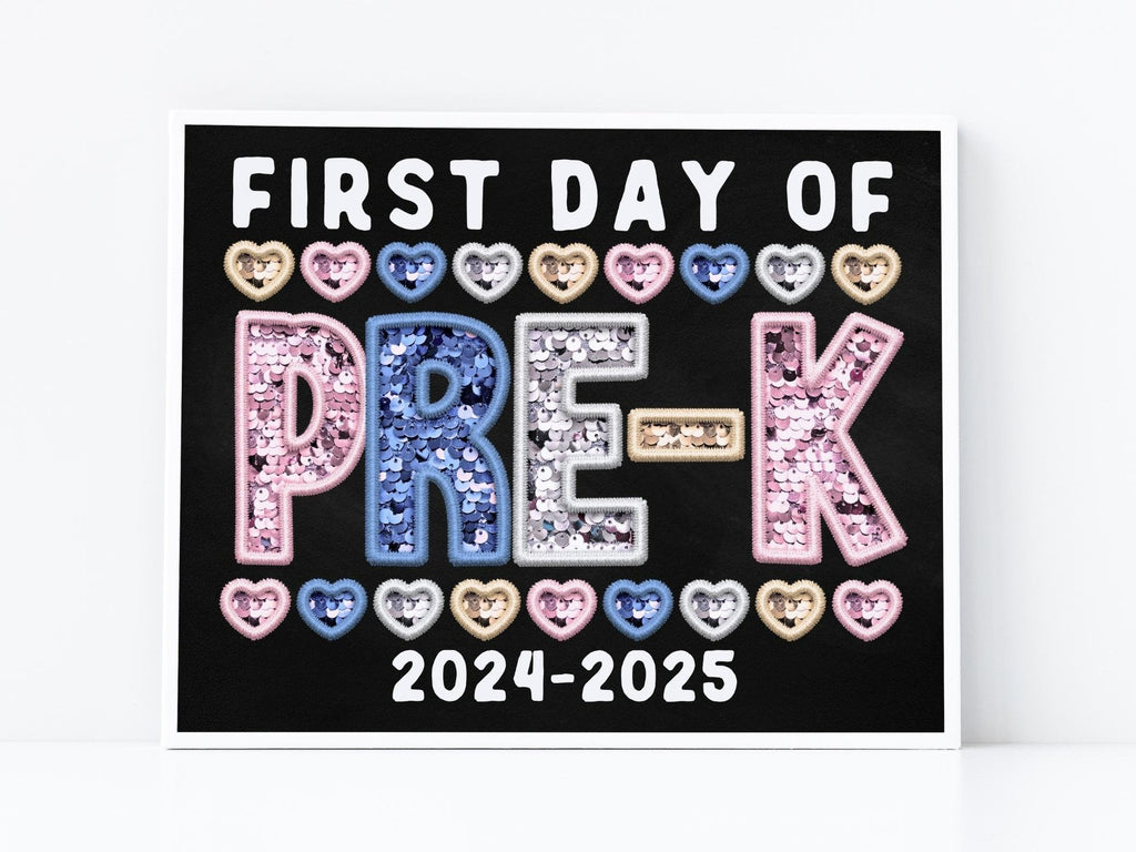 First Day Of Pre K PRINTABLE Sign Chalkboard PreK Back To School Sign