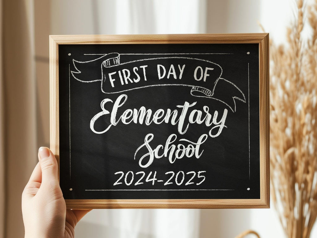 First Day Of Elementary School Sign Printable Chalkboard 2024