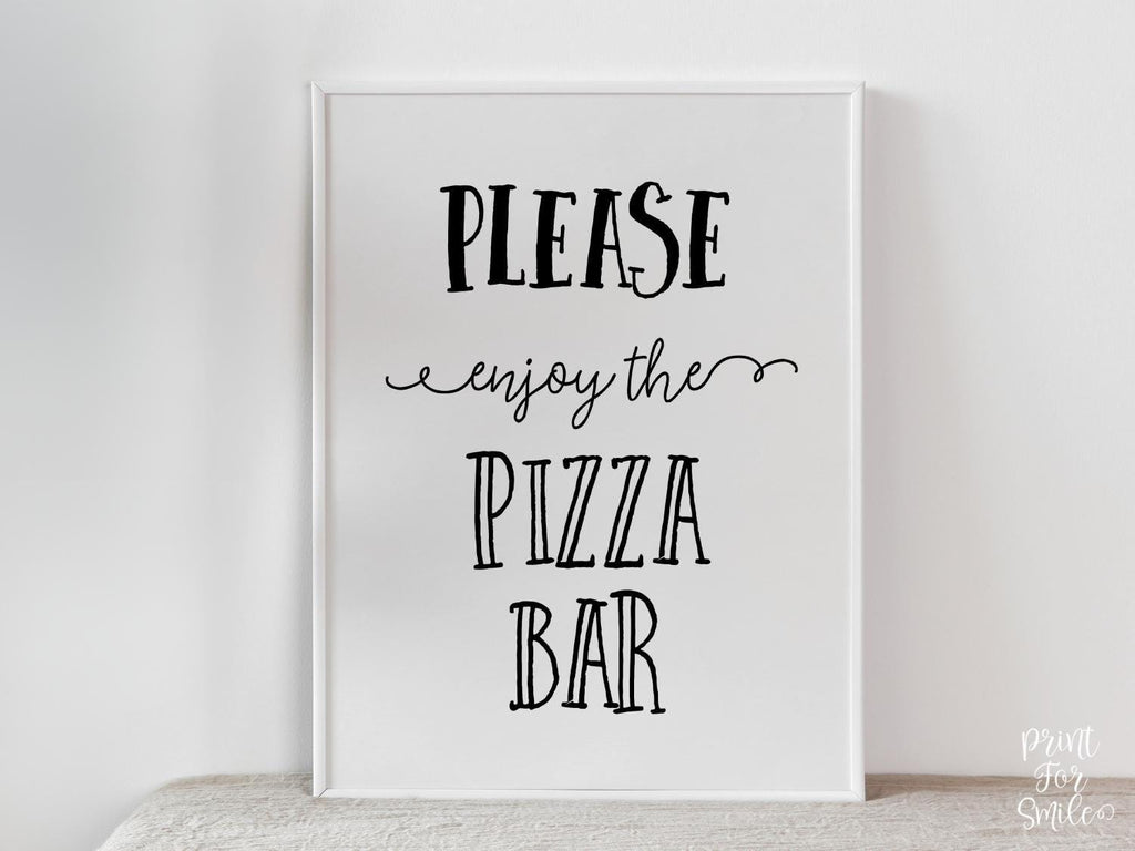 PRINTABLE Pizza Bar Sign Graduation, Grad Party Decor, Graduation Sign