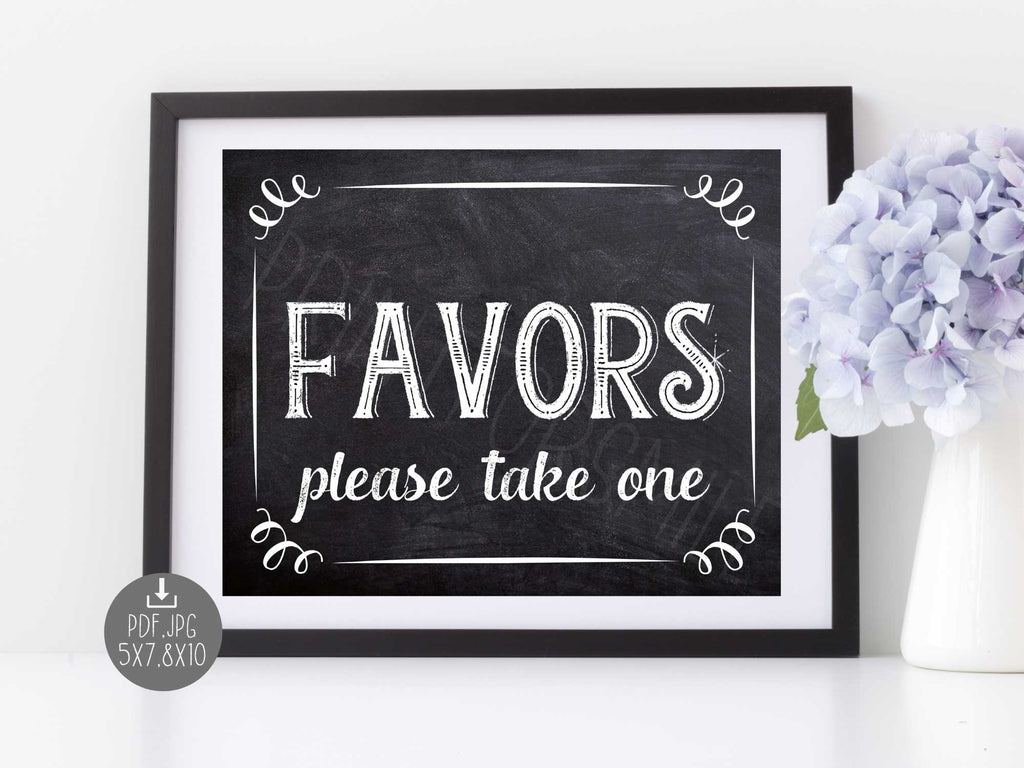 Favors Sign PRINTABLE Chalkboard