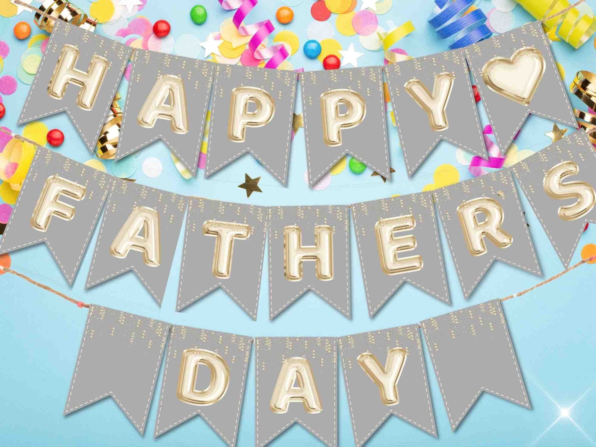 Printable Fathers Day Banner Happy PDF