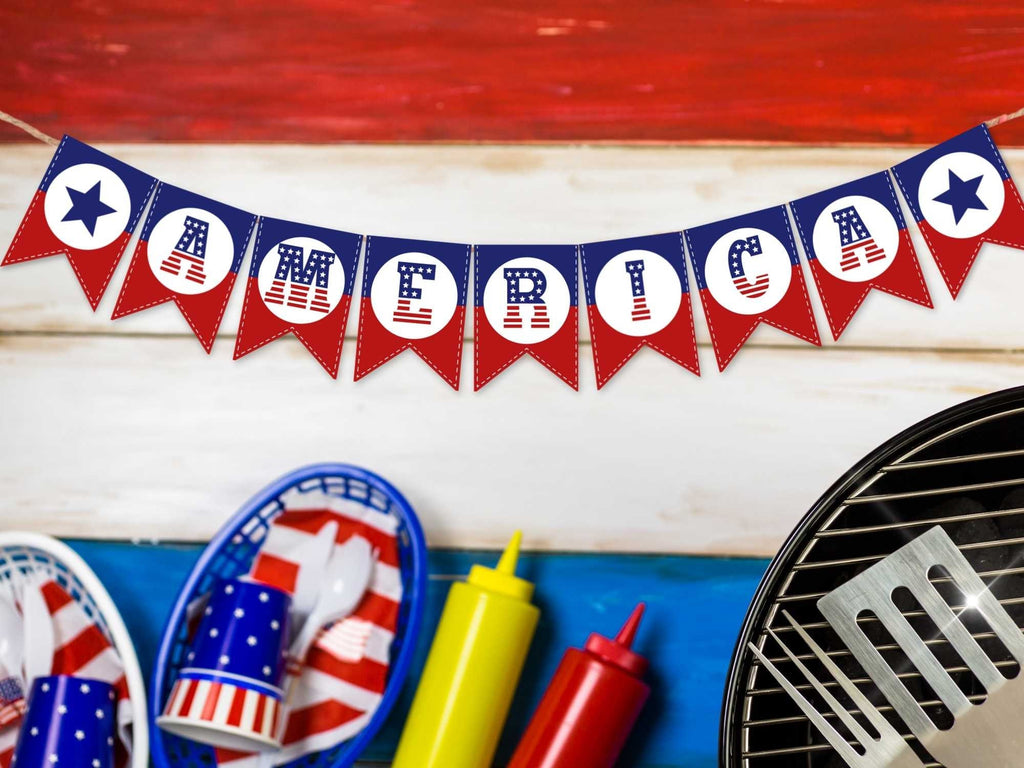 America Banner Printable Patriotic