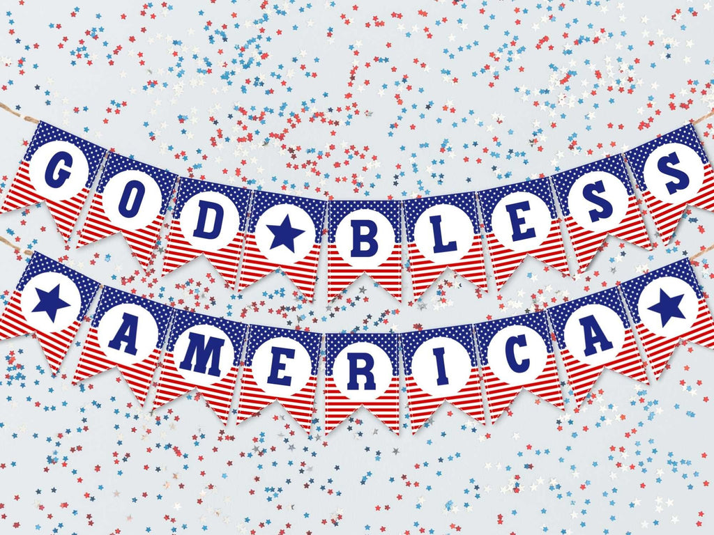 God Bless America Banner PRINTABLE Patriotic