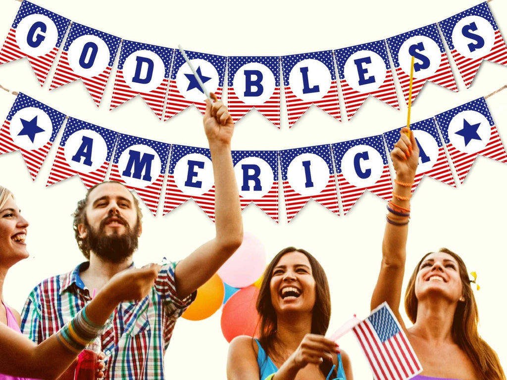 God Bless America Banner PRINTABLE Patriotic