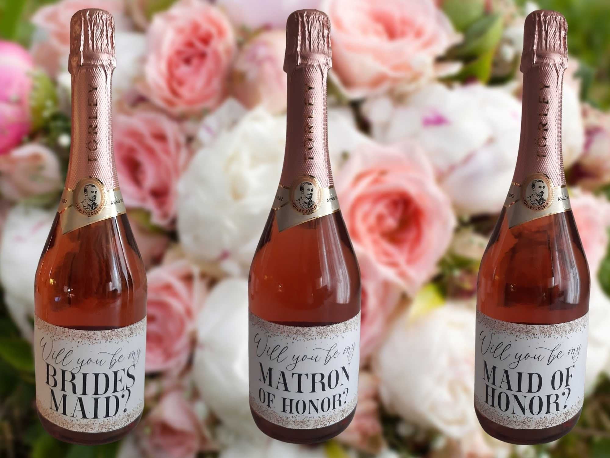 Bridesmaid Proposal Champagne Labels PRINTABLE For Standard Bottles Ma