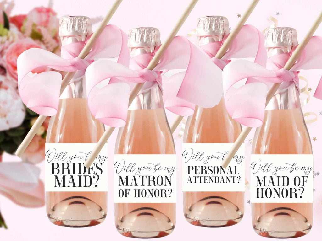 Bridesmaid Champagne Label PRINTABLE Matron Of Honor Maid Of Honor Per