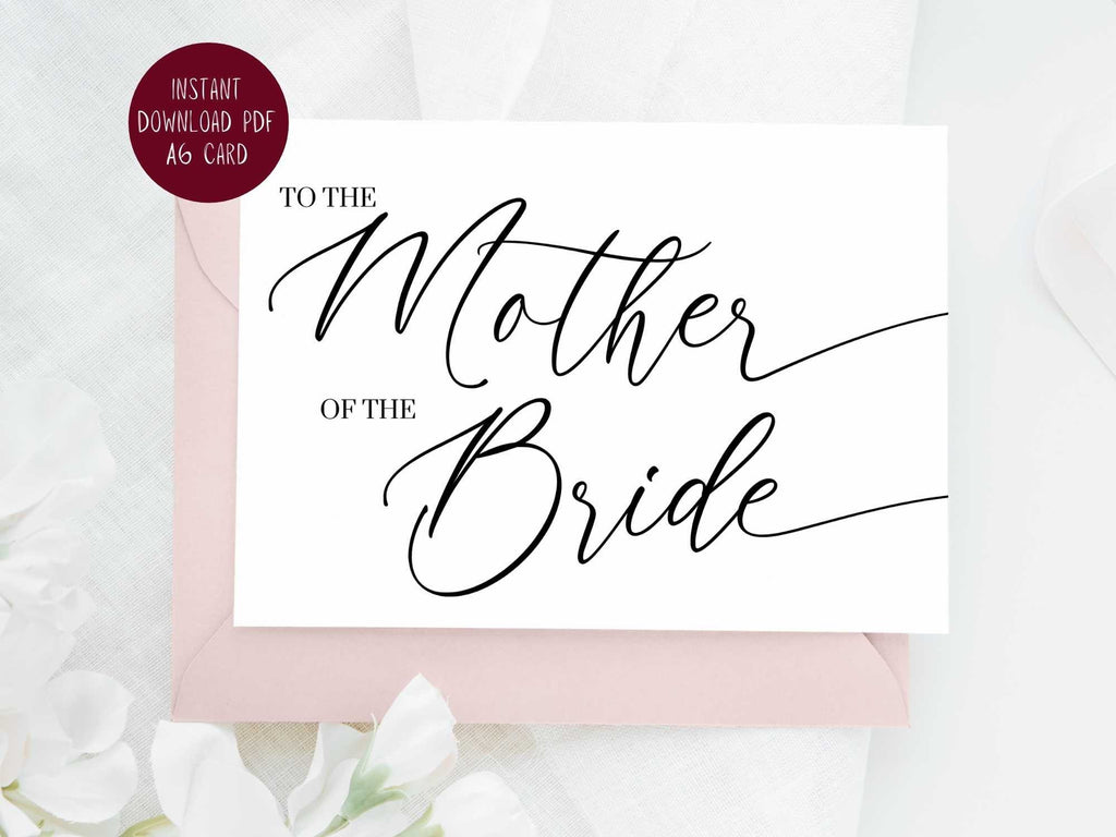 To The Mother Of The Bride Wedding Day Card PRINTABLE