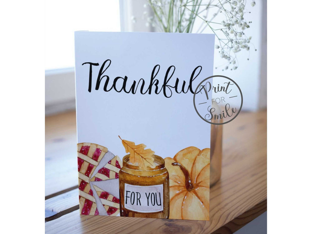 Thankful For You Card PRINTABLE Thanksgiving
