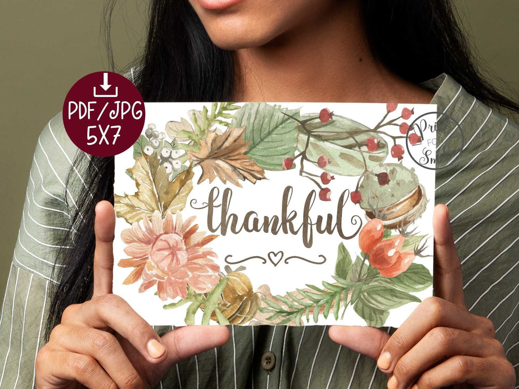 Thankful Card PRINTABLE Thanksgiving