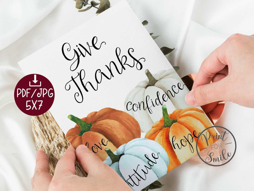 Give Thanks Card Thanksgiving Card PRINTABLE