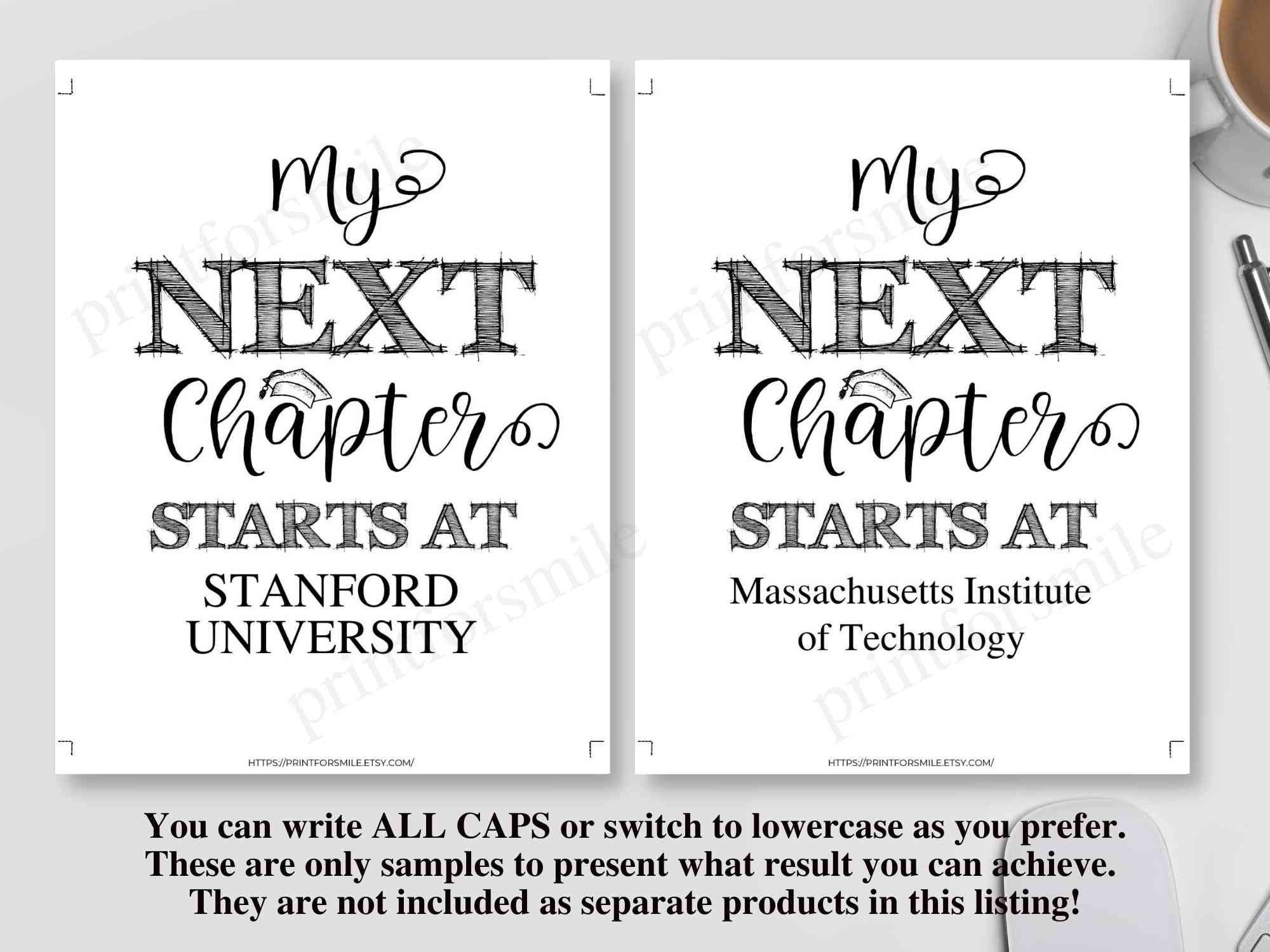 My Next Chapter Starts At Sign PRINTABLE Graduation