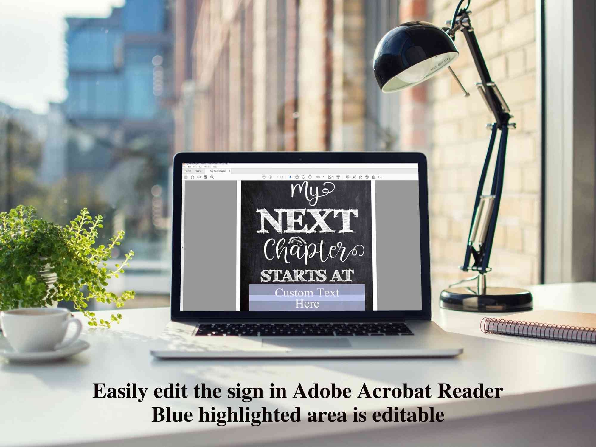 My Next Chapter Starts At Graduation Sign PRINTABLE