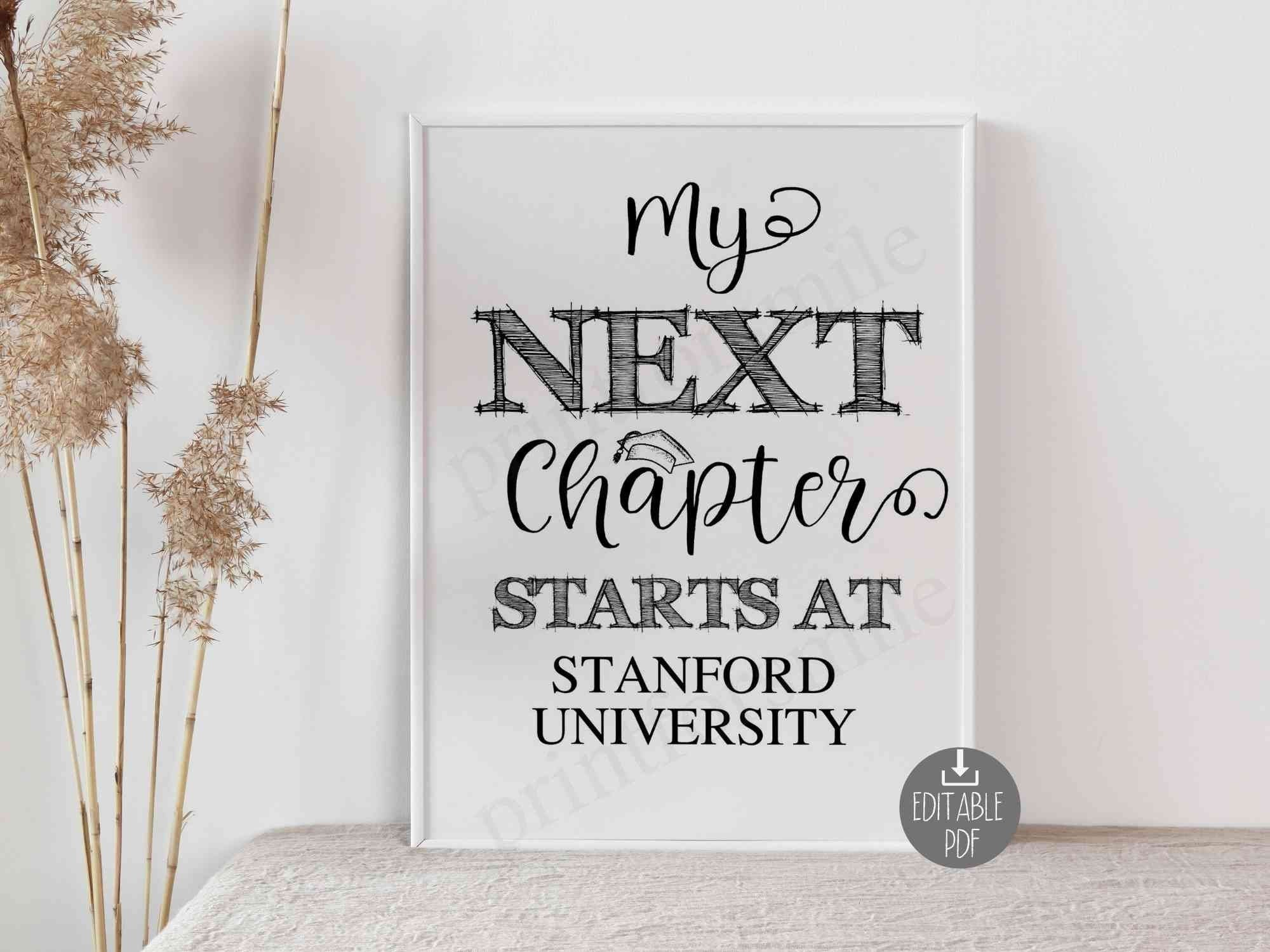 My Next Chapter Starts At Sign PRINTABLE Graduation