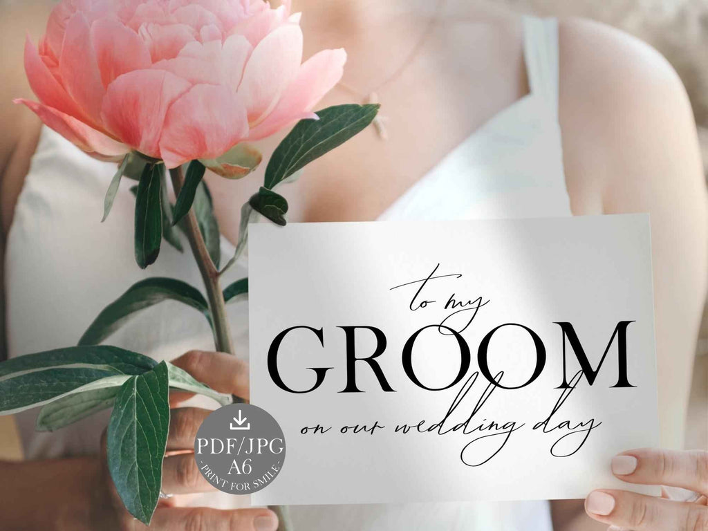 Wedding Card To My Groom On Our Wedding Day Card PRINTABLE For Groom F