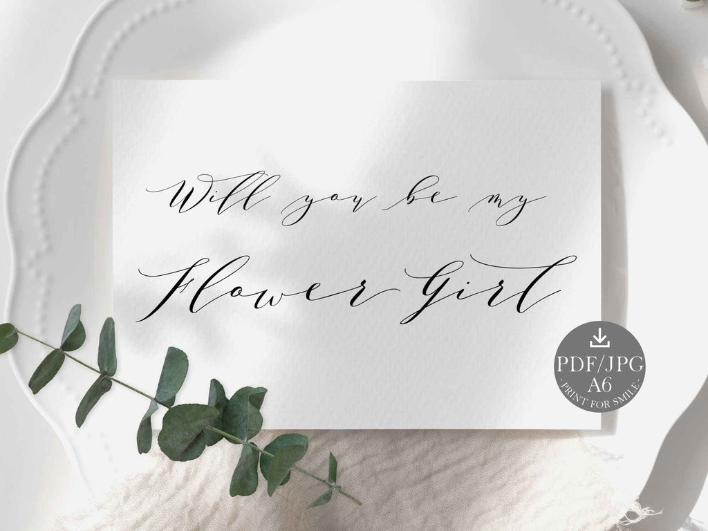 Flower Girl Proposal Card Will You Be My Flower Girl Card Wedding PRIN