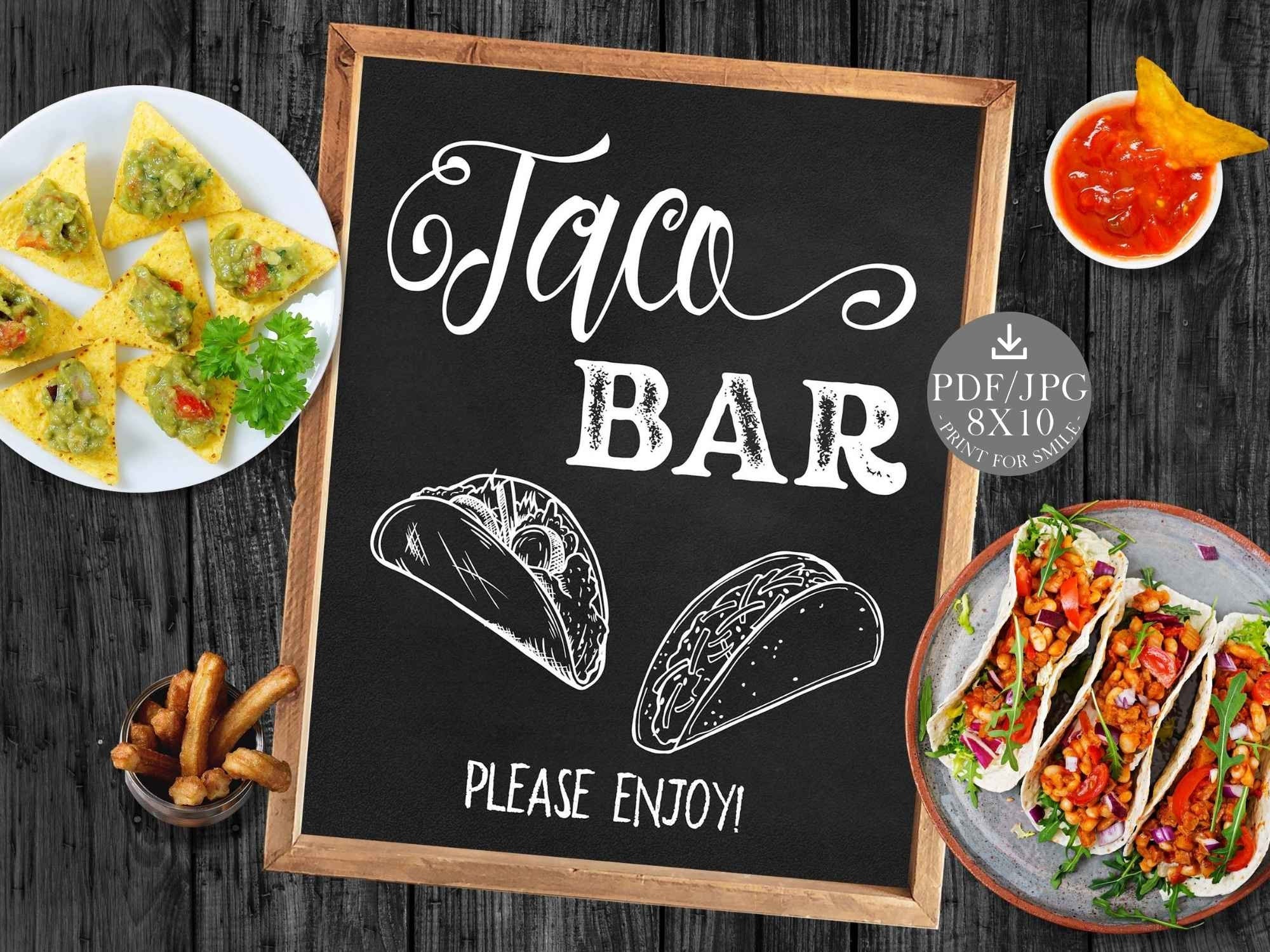 Taco Bar Sign PRINTABLE Graduation Chalkboard