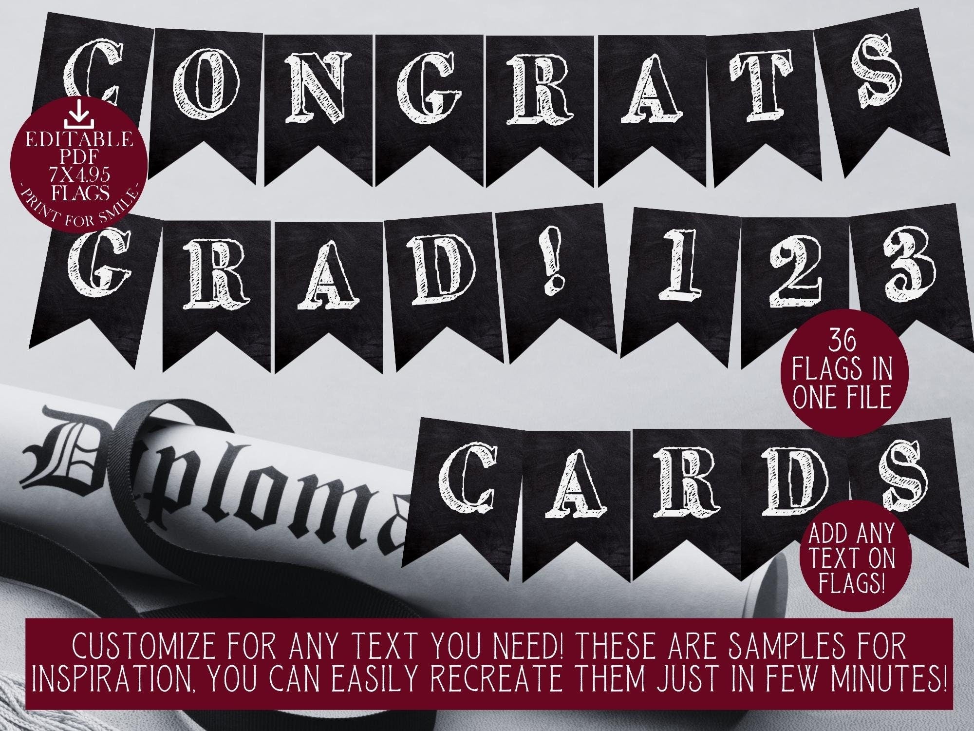 Graduation Banner Printable Personalizable 2024 Chalkboard