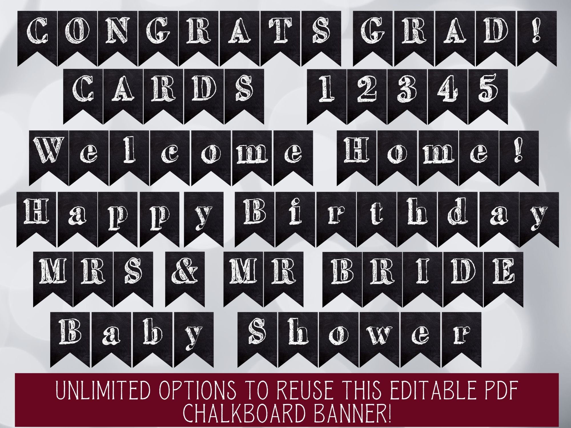 Graduation Banner Printable Personalizable 2024 Chalkboard