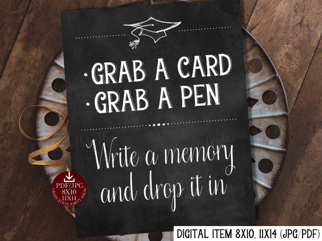 Grab A Card Grab A Pen Write A Memory And Drop It In Sign PRINTABLE Ch