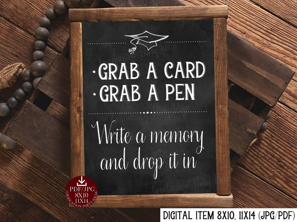 Grab A Card Grab A Pen Write A Memory And Drop It In Sign PRINTABLE Ch
